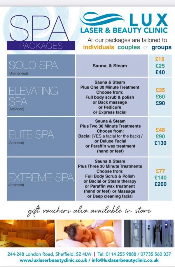 Spa Packages - Lux Laser and Beauty Clinic